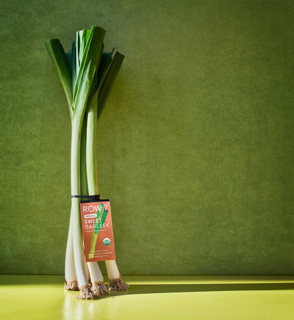 Charred Sweet Garleek with Badger Flame Beet Romesco